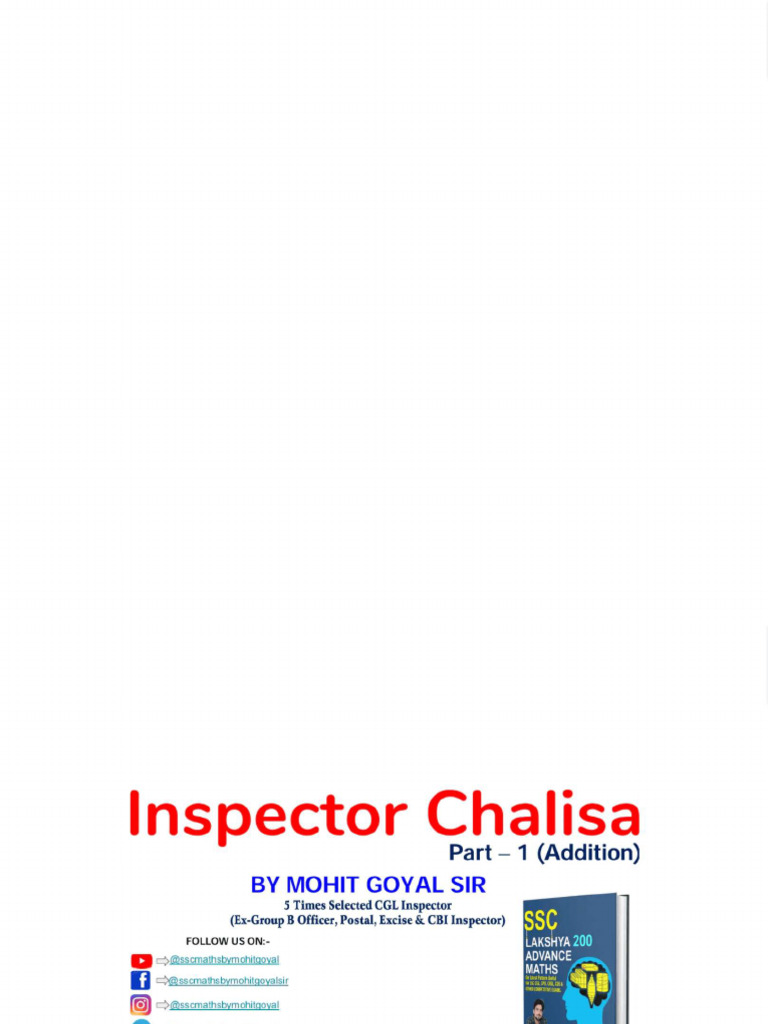 Inspector Chalisa by Inspector Mohit Goyal Sir No Anno | PDF