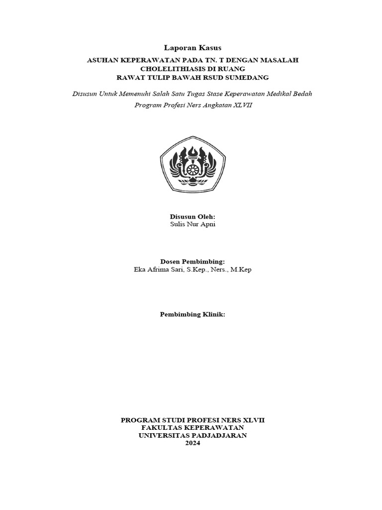 Asuhan Keperawatan Tn. T dengan Cholelithiasis di RSUD Sumedang | PDF