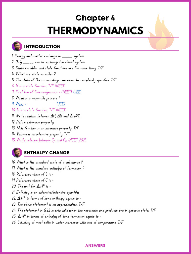 Thermodynamics CHEMHACK | PDF | Enthalpy | Entropy