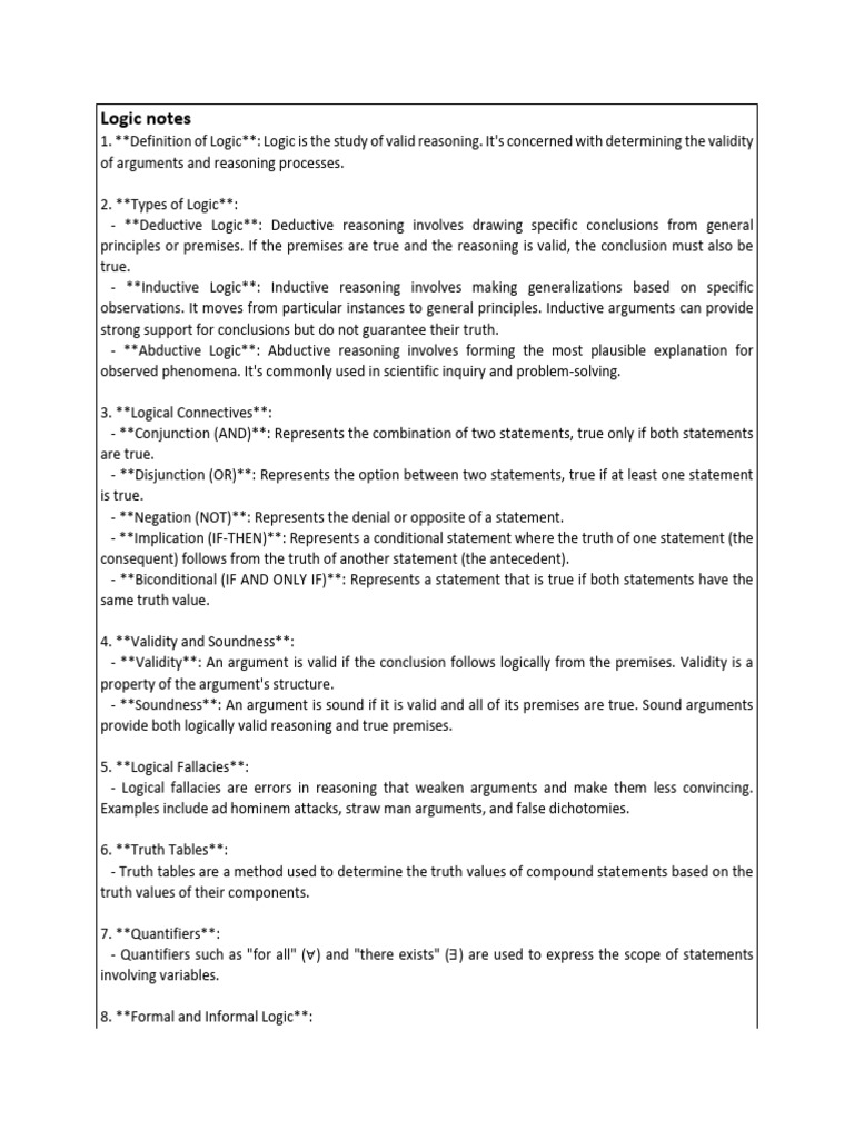 Logic Notes | PDF