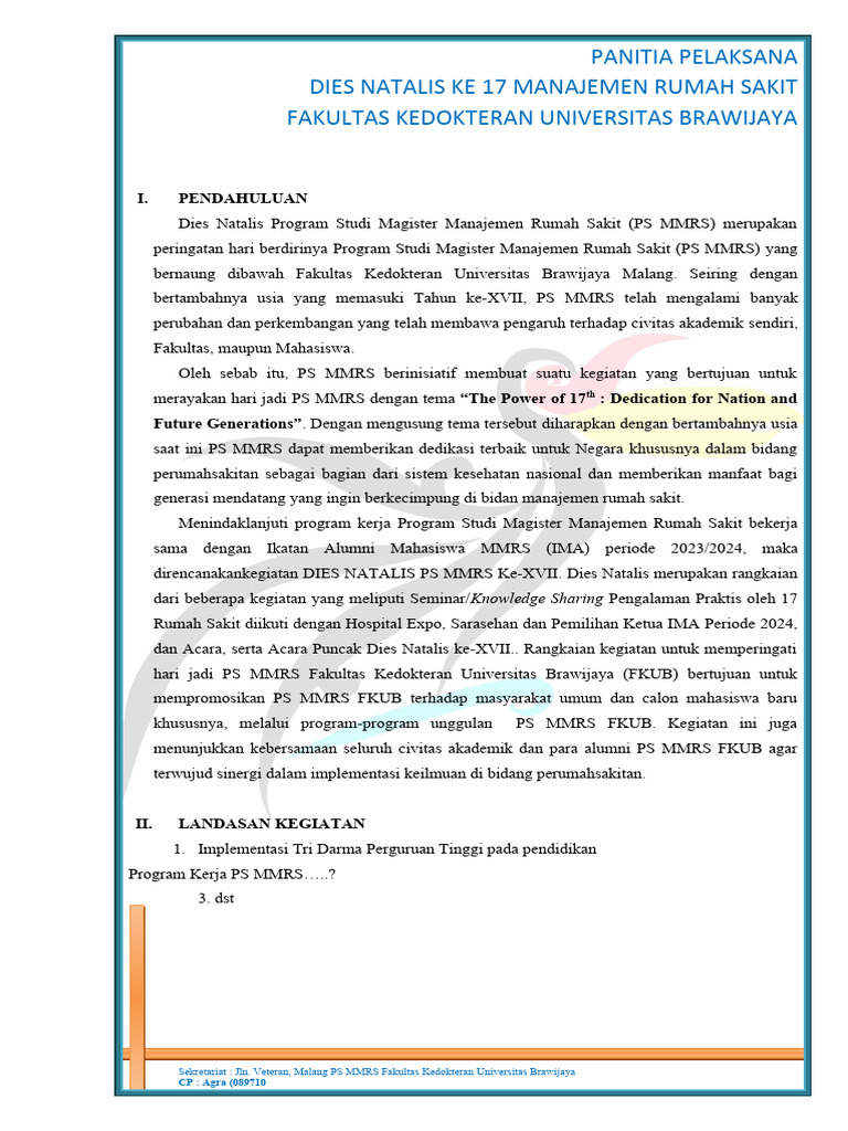 Dies Natalis 17 MMRS UB: Dedikasi dan Sinergi | PDF | Ilmu Sosial ...