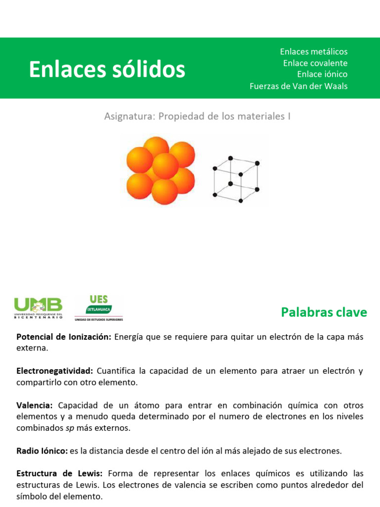 Apuntes-Enlaces Solidos | PDF | Enlace químico | Enlace covalente