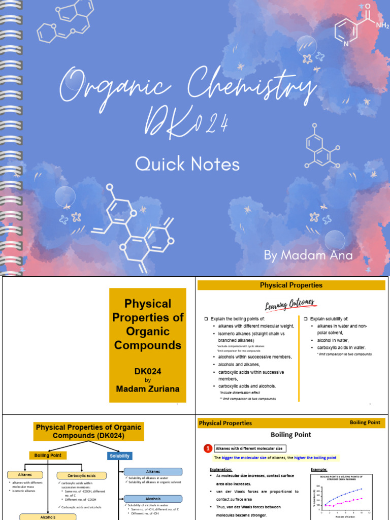 Organic Chemistry DK024 | PDF | Intermolecular Force | Alkane