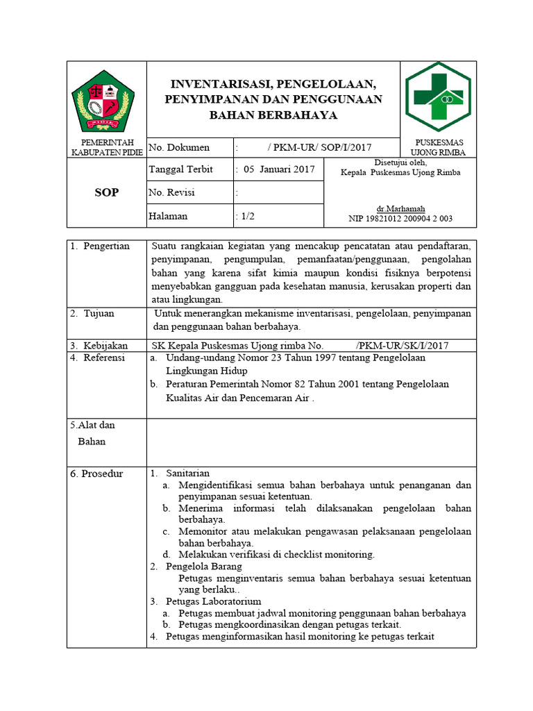 BT Sop Inventaris, Pengelolaan | PDF