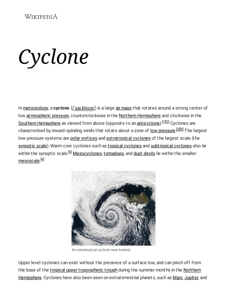 Cyclone | PDF | Cyclone | Tropical Cyclones