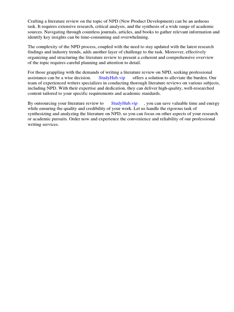 NPD Literature Review | PDF