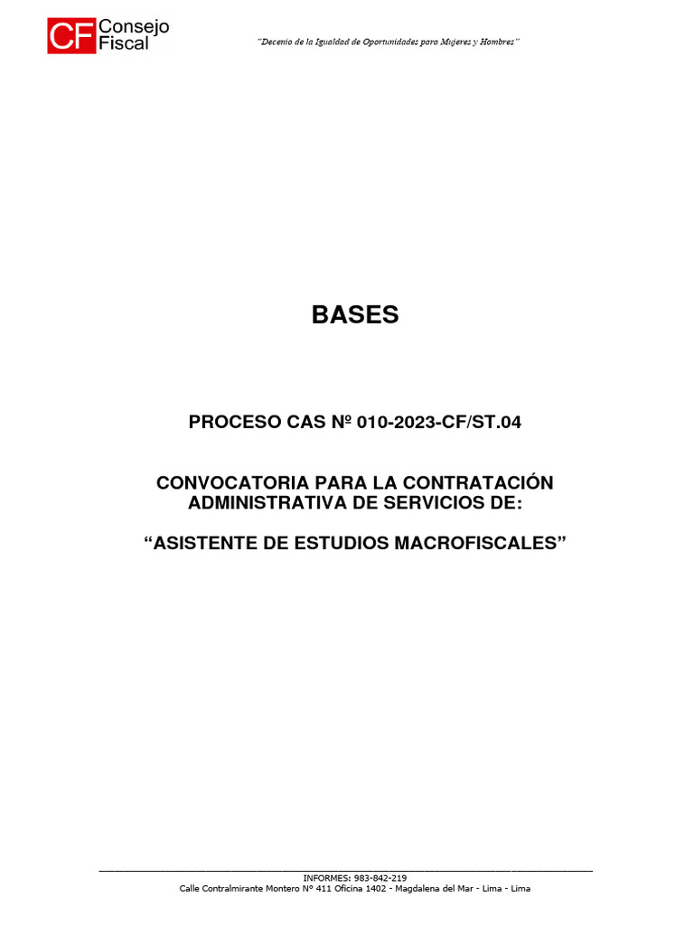 4.bases Proceso CAS 10 1 | Descargar gratis PDF | Titulo academico | Documento de identidad