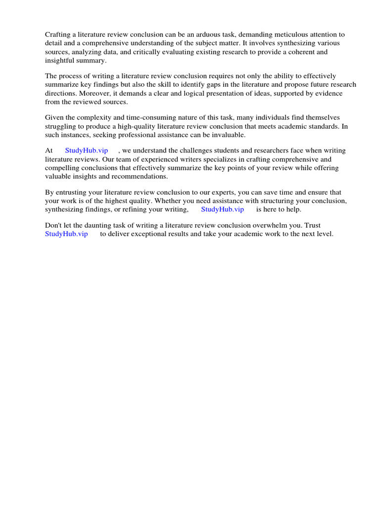 Example of Literature Review Conclusion | PDF | Essays | Cognition Example of Literature Review Conclusion | PDF | Essays | Cognition