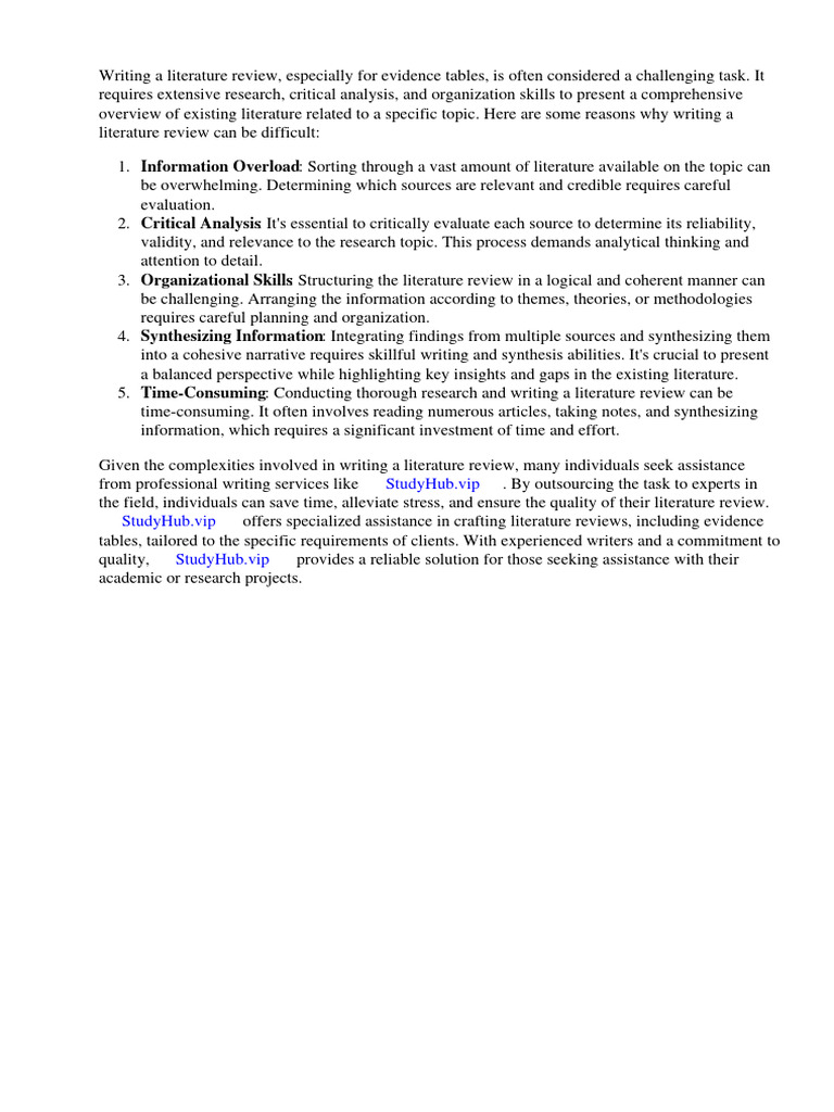 Evidence Table Literature Review | PDF | Systematic Review | Nursing Evidence Table Literature Review | PDF | Systematic Review | Nursing