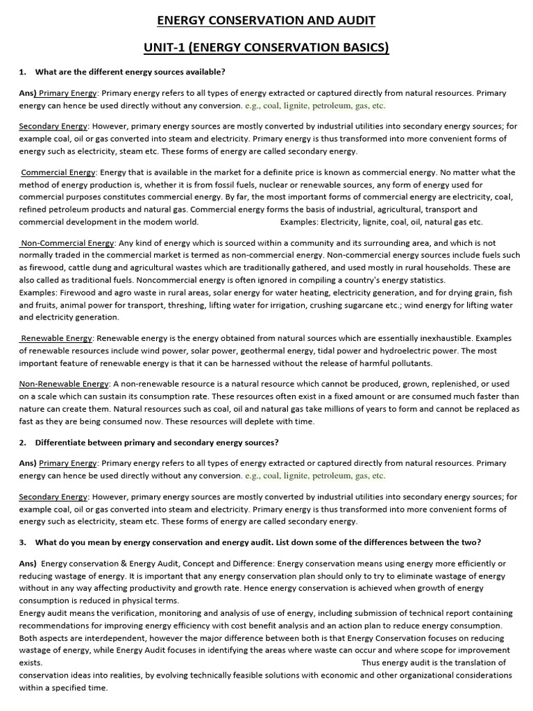 Energy Conservation And Audit Pdf