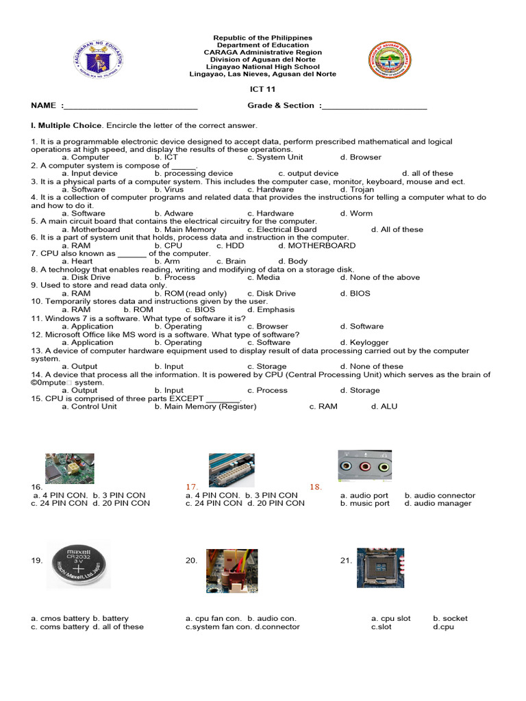 Final Ict 11 | PDF | Input/Output | Computer Data Storage