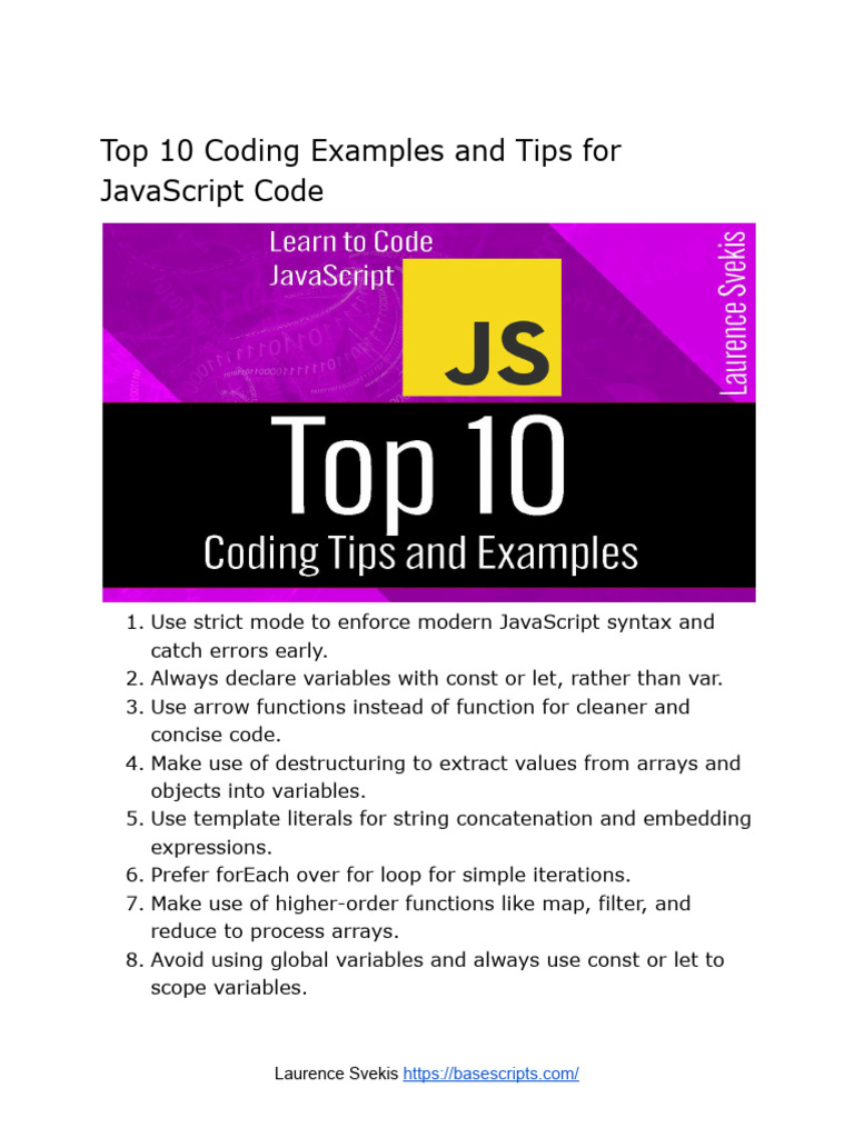 Top 10 Coding Javascript Examples Pdf Java Script Anonymous Function 8207