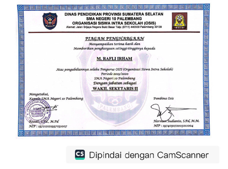 Sertifikat Rafli 3 | PDF