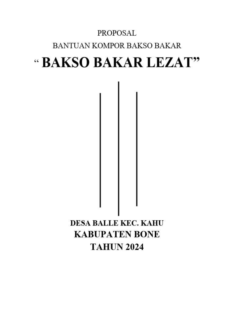 Proposal Bantuan Kompor Bakso Bakar 2024 | PDF