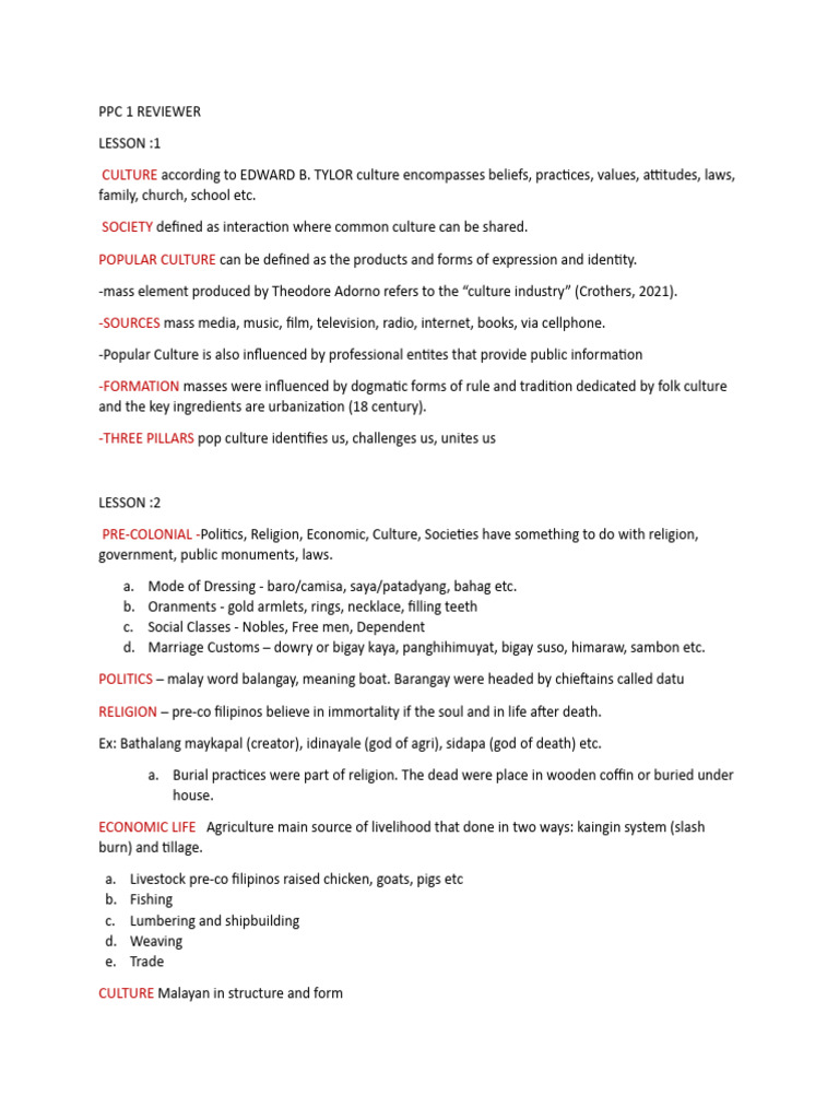 PPC 1 Reviewer | PDF