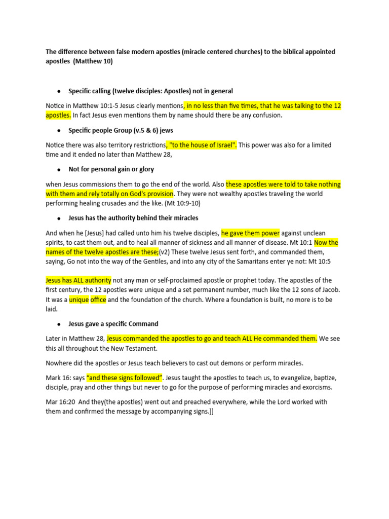 Notice in Matthew 10 | PDF