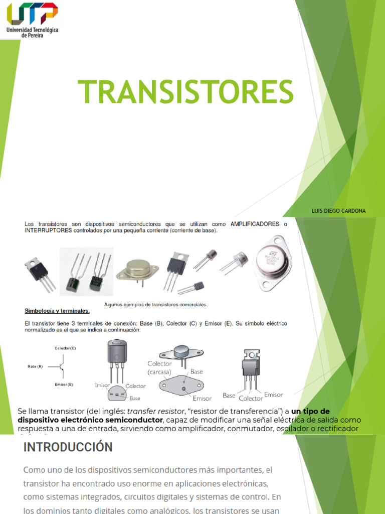 Tipos de Transistores y Funciones | PDF | Transistor | Cambiar