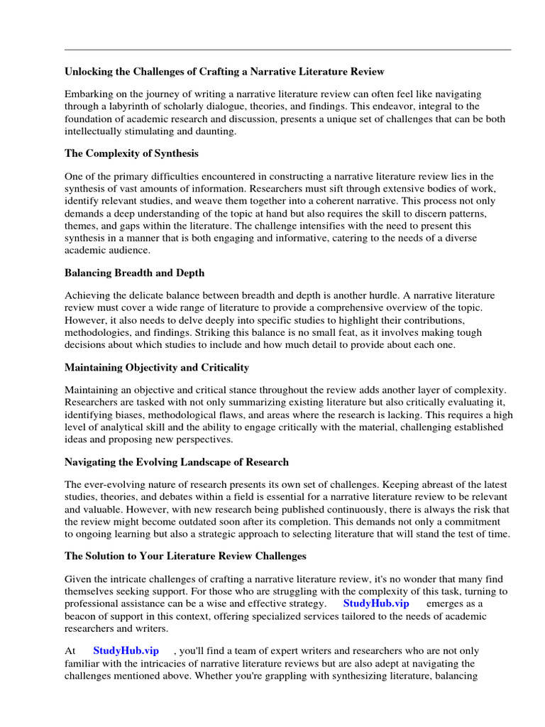 Narrative Literature Review Limitations | PDF
