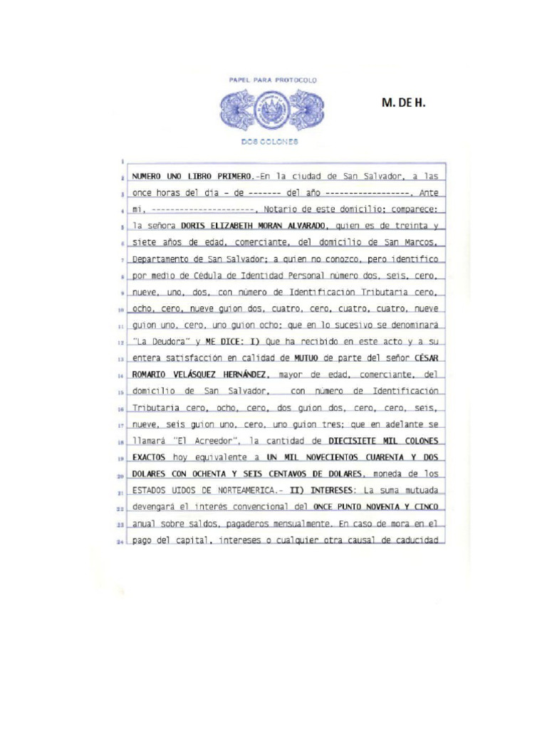 Modelo de Hoja de Protocolo | PDF