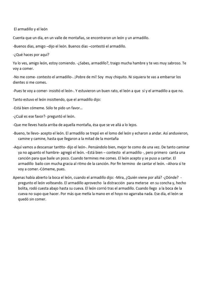 El Armadillo y El León | PDF