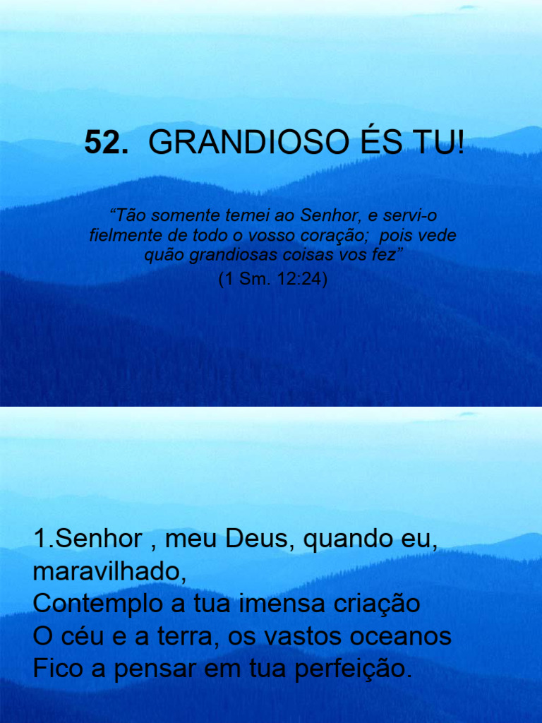 Louvor ao Deus Grandioso | PDF | Religião e Espiritualidade