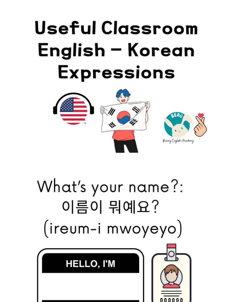 Useful Classroom English - Korean Expressions | PDF