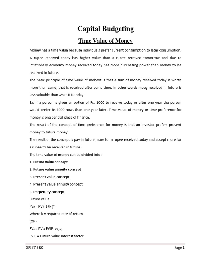 Unit IV Capital Budgeting | PDF | Net Present Value | Present Value