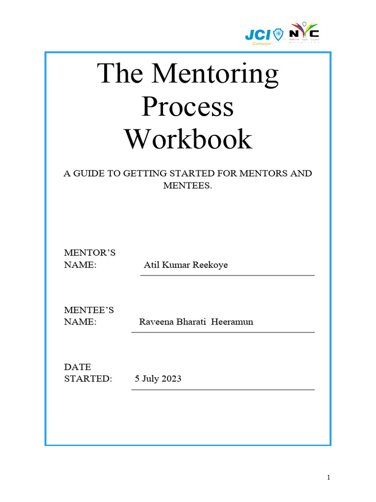 Mentoring Process Workbook Guide | PDF | Mentorship | Social Psychology