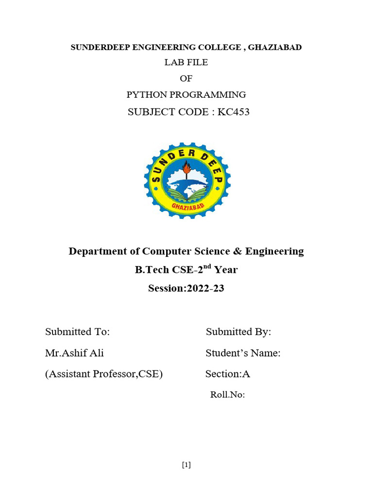Python Lab File | PDF Python Lab File | PDF