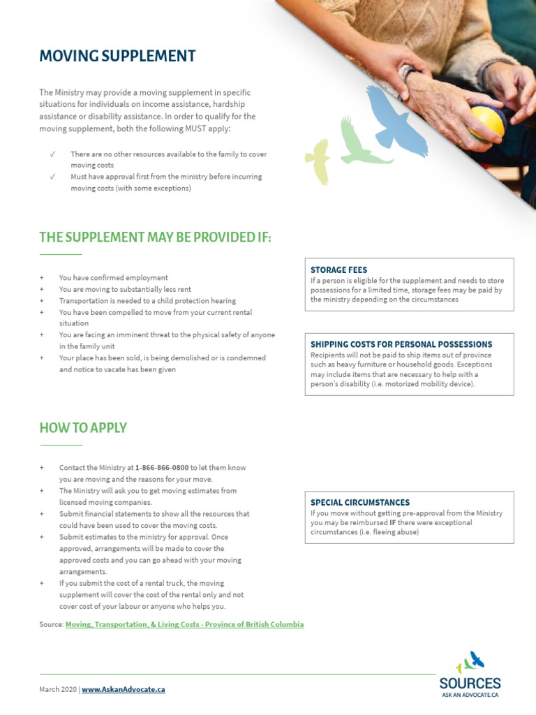 PWD Moving Supplement Mar 2020 | PDF | Renting | Disability