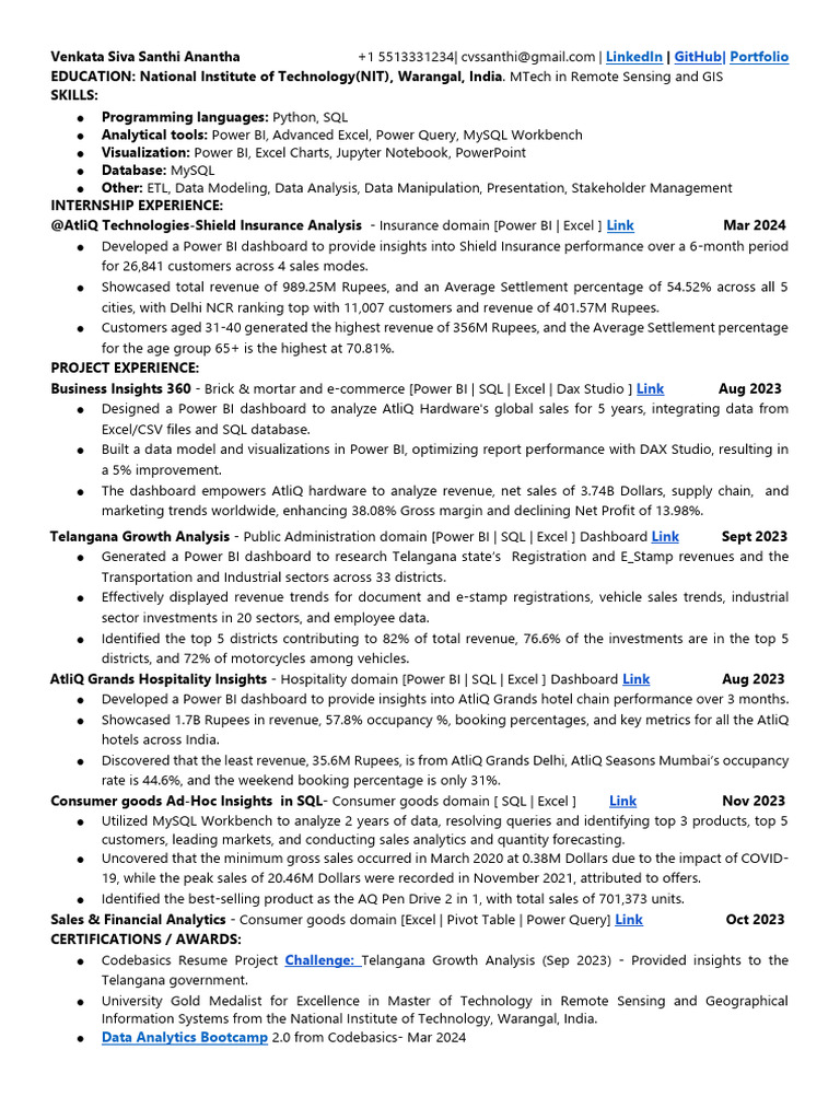 Linkedin Portfolio: Github | PDF | Microsoft Excel | Databases