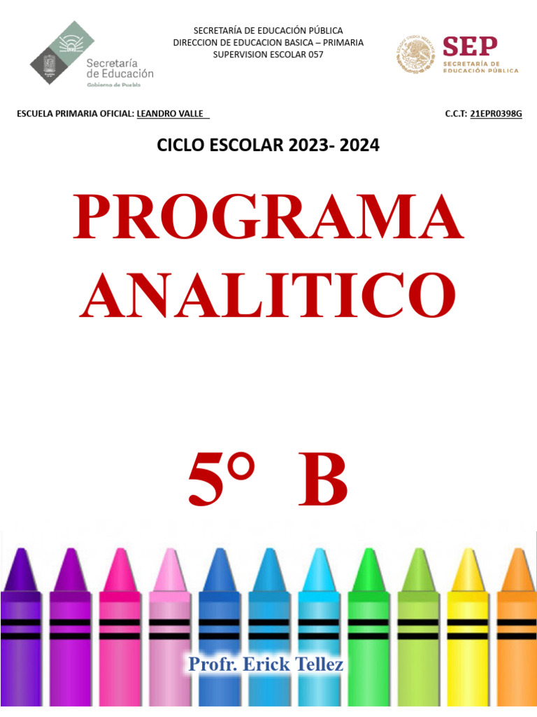 portada programa analitico 2023 | PDF