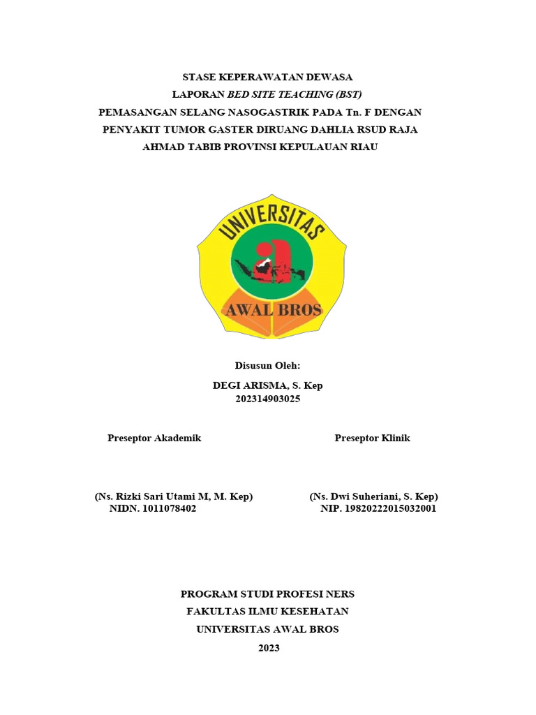 BST Pemasangan NGT | PDF | Kesehatan Holistik