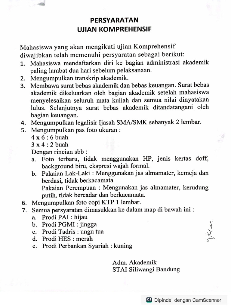 Persyaratan Ujian Komprehensif | PDF