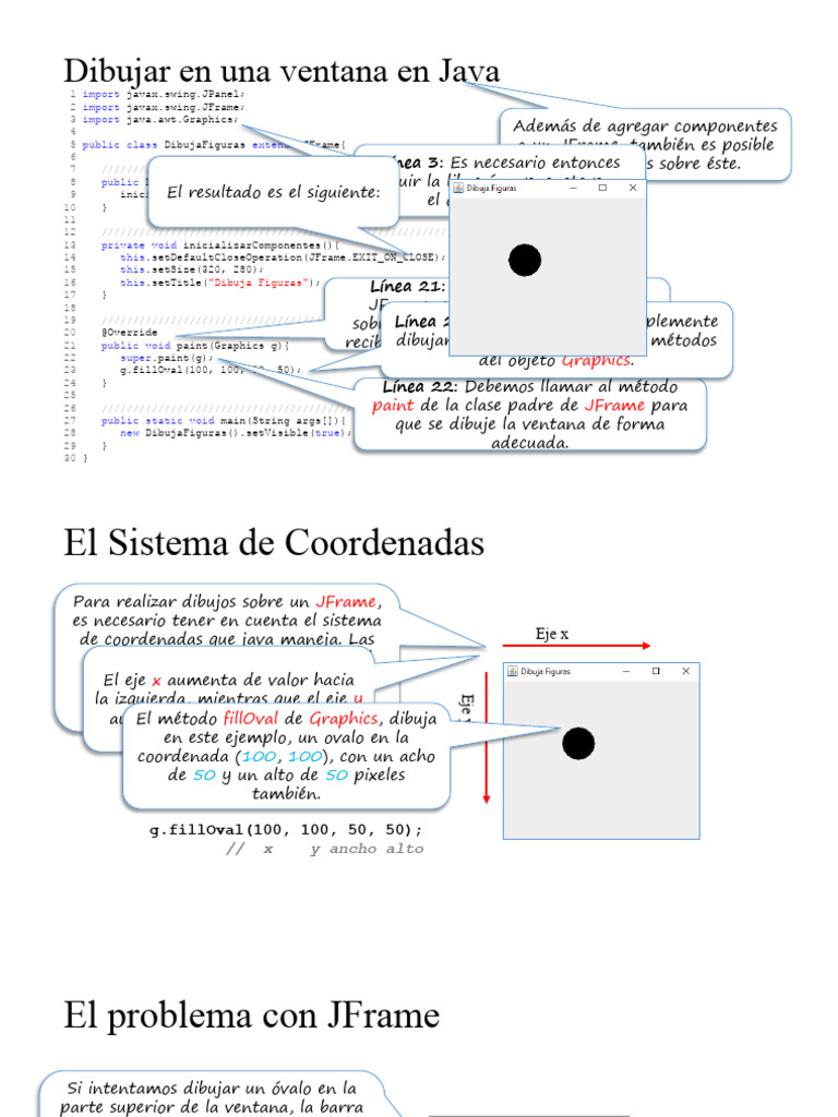 Dibujos en Java con JPanel y Graphics | PDF | Java (lenguaje de ...