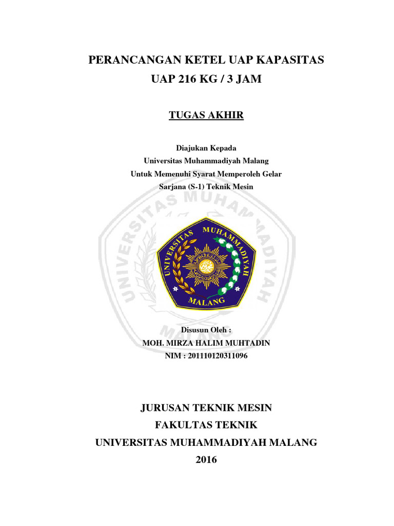Desain Ketel Uap 216kg/3jam | PDF