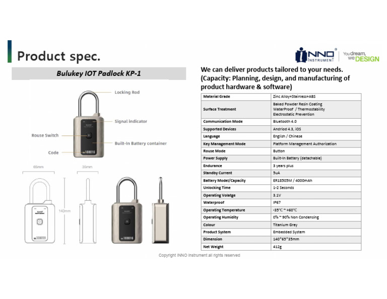 Bulukey IOT Padlock KP-1 | PDF