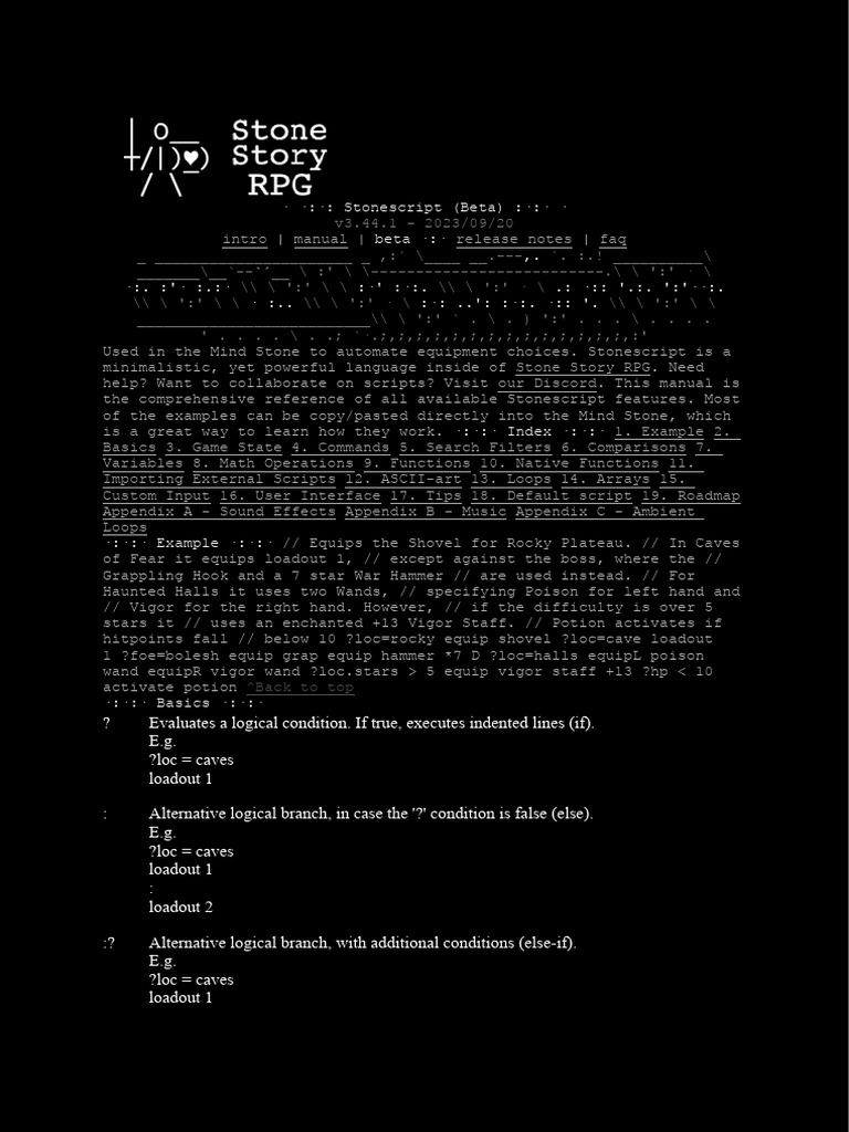 Stonescript | PDF | Parameter (Computer Programming) | Numbers