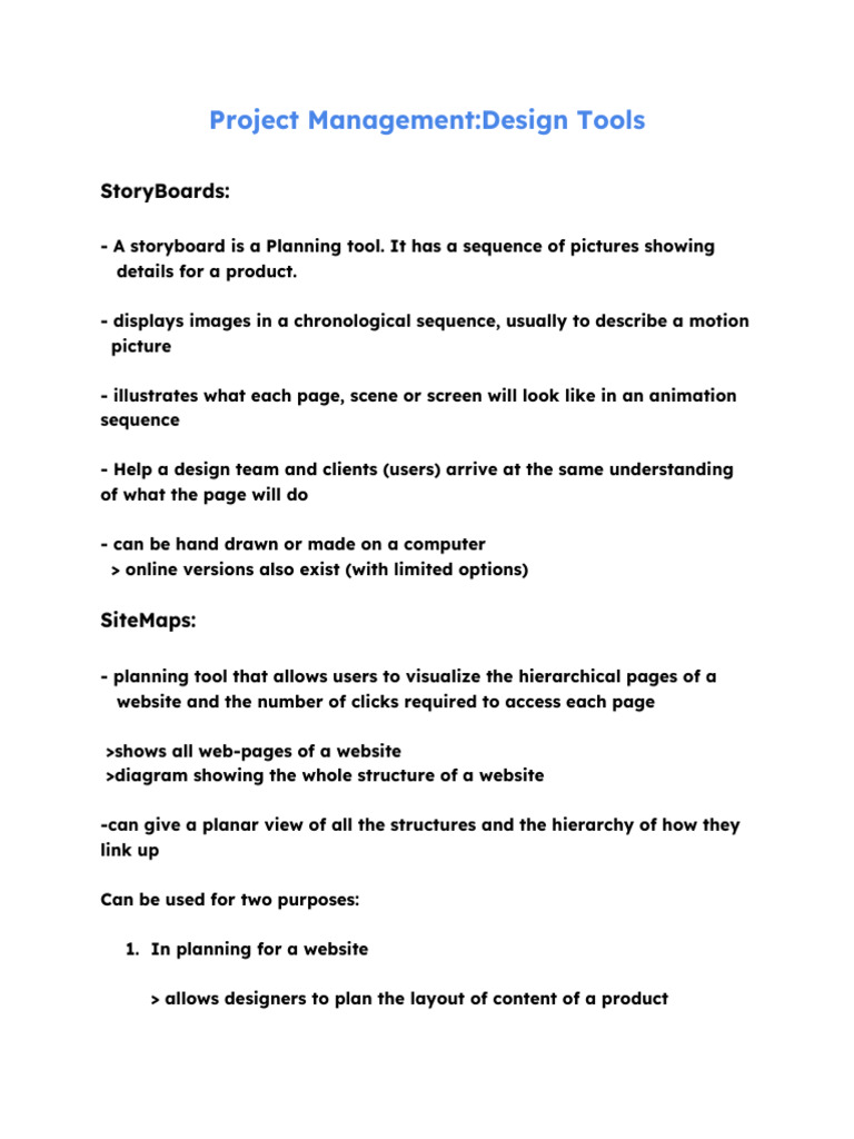 Project Management Design Tools Pdf Websites World Wide Web