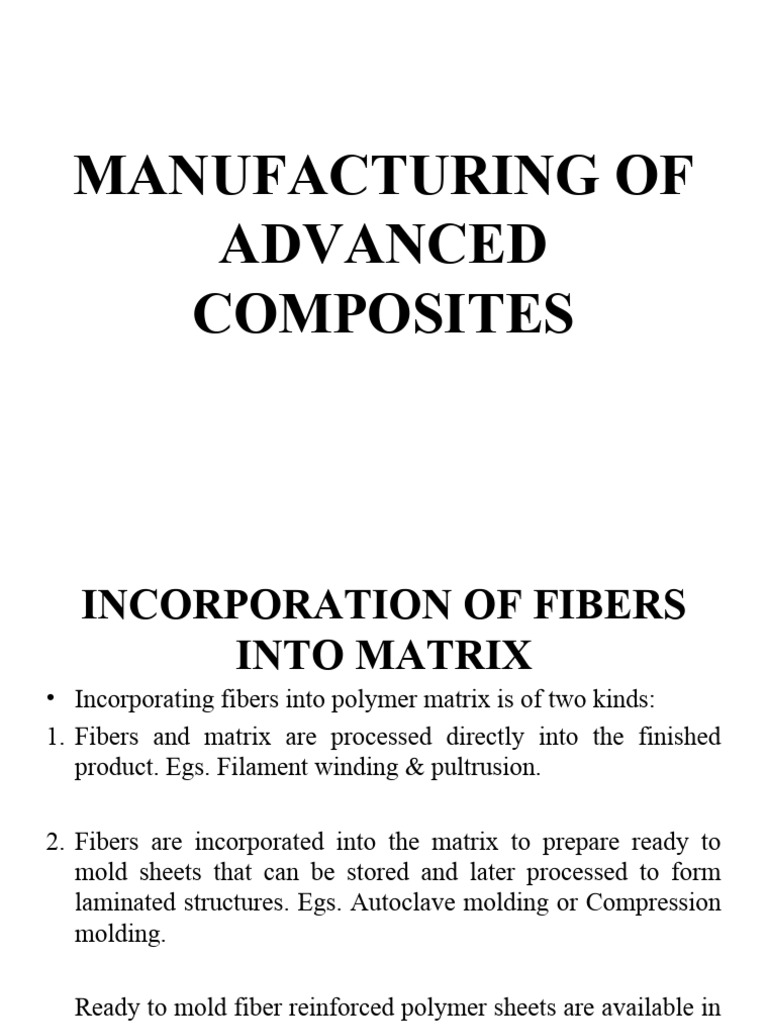 Advanced Composites Manufacturing Overview | PDF | Composite Material ...