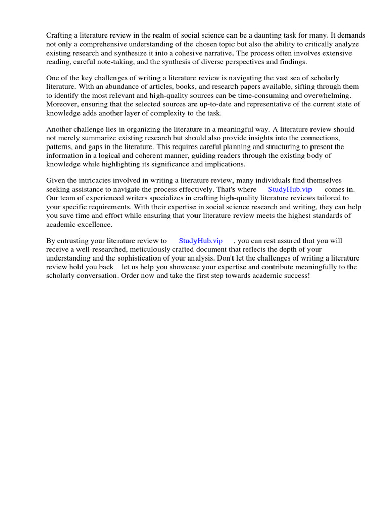 Sample Literature Review Social Science | PDF