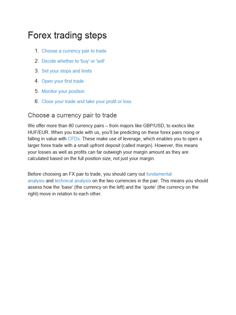 Forex Trading Steps | PDF | Foreign Exchange Market | Order (Exchange)