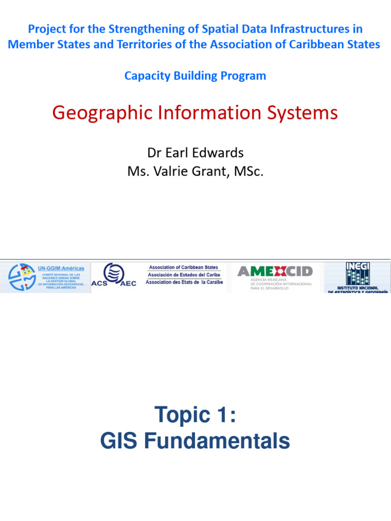 Topic1 Gis Fundamentals Pdf Geographic Information System Computing