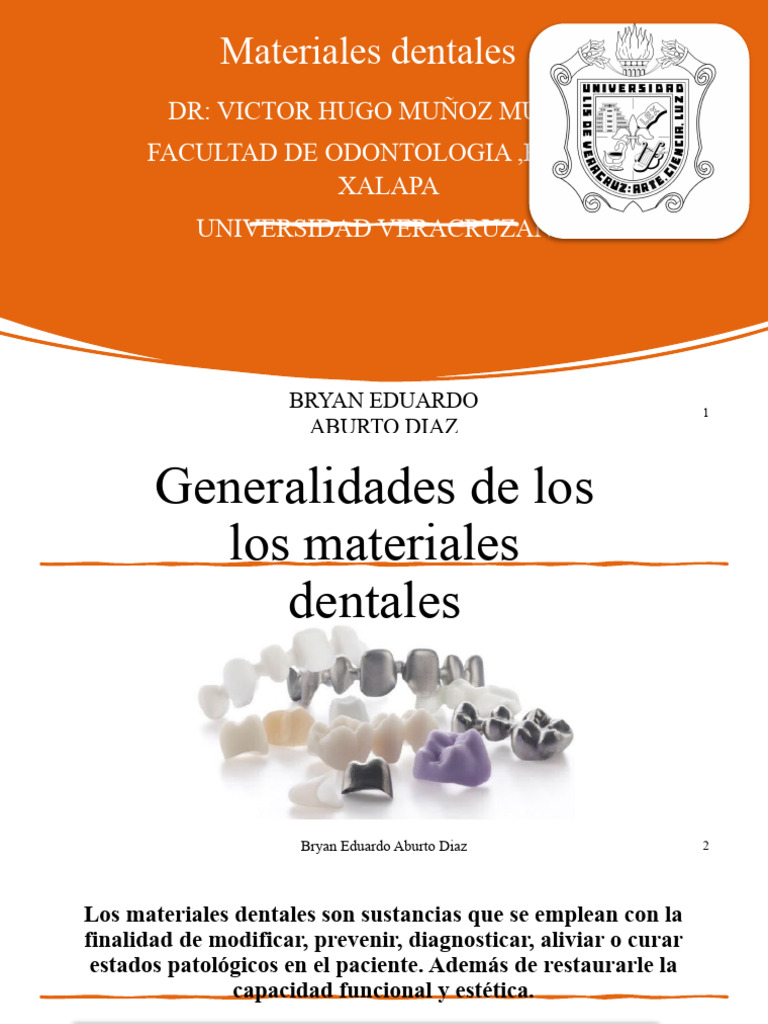 Generalidades de Materiales Dentales | PDF