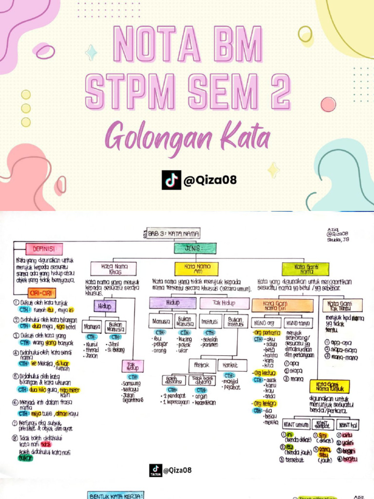 Nota BM STPM Sem 2-Golongan Kata @qiza08 | PDF