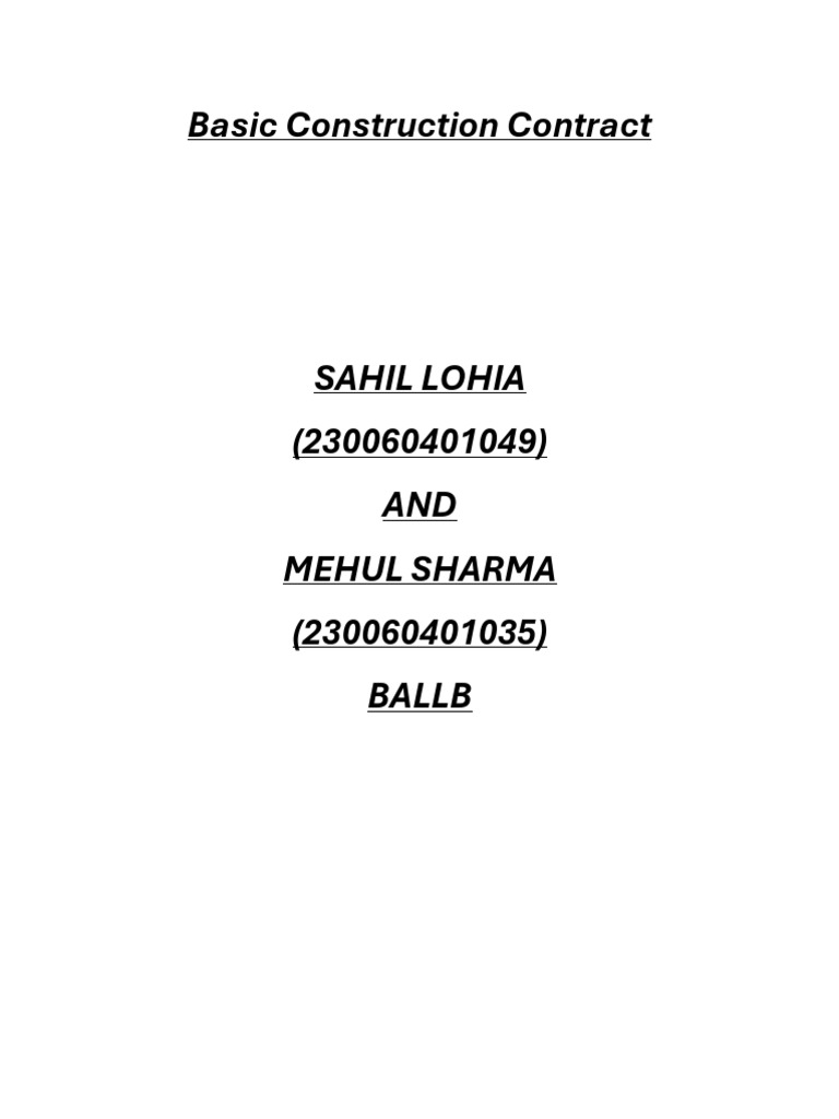 Construction Contract Pdf Indemnity Insurance