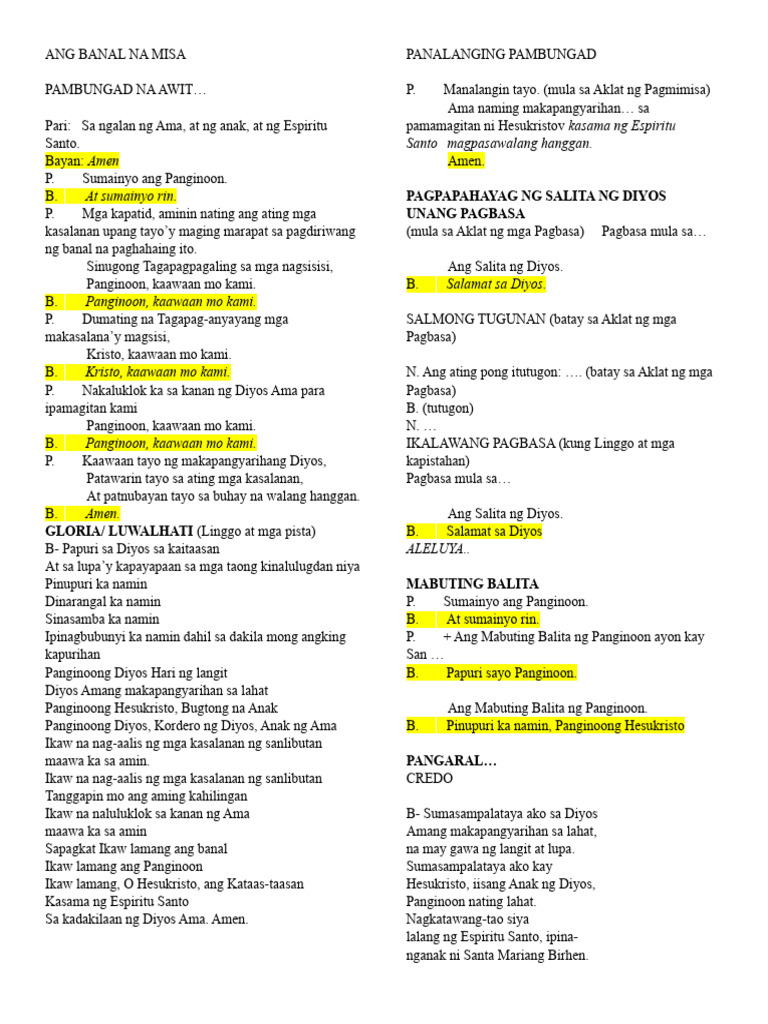 Ang Banal Na Misa | PDF