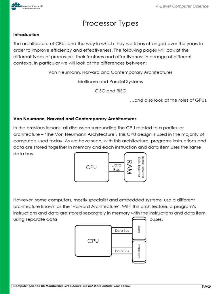 Types of CPU Architectures Explained | PDF | Central Processing Unit ...
