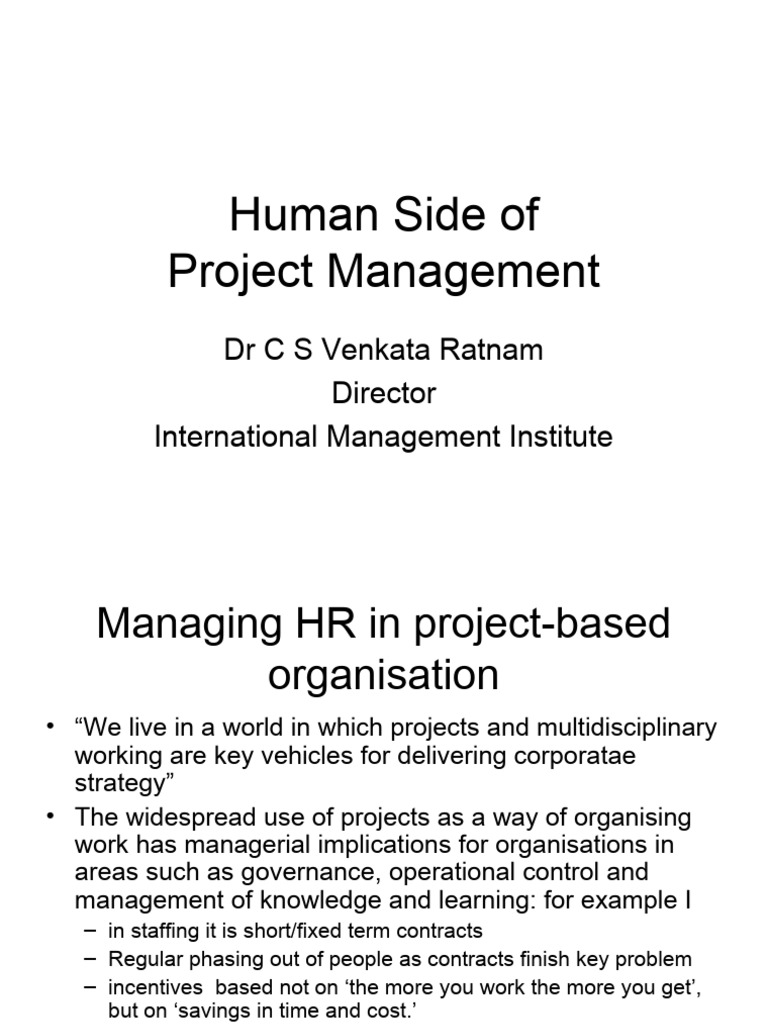 Human Side of Project Management | PDF | Project Management | Business