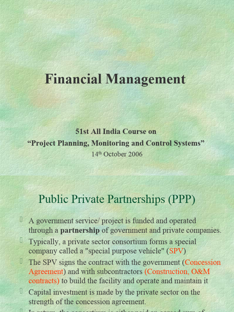 Financial Management 2 | PDF | Public–Private Partnership | Debt